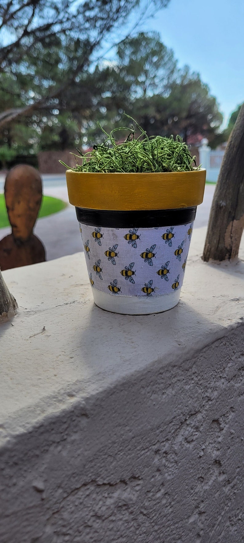 Hand Painted Planter Bumble Bee Design Terracotta Pot - Etsy