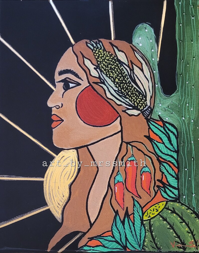 Native American Art, Indigenous Women,woman Art, Wall Art Decor, Latin ...