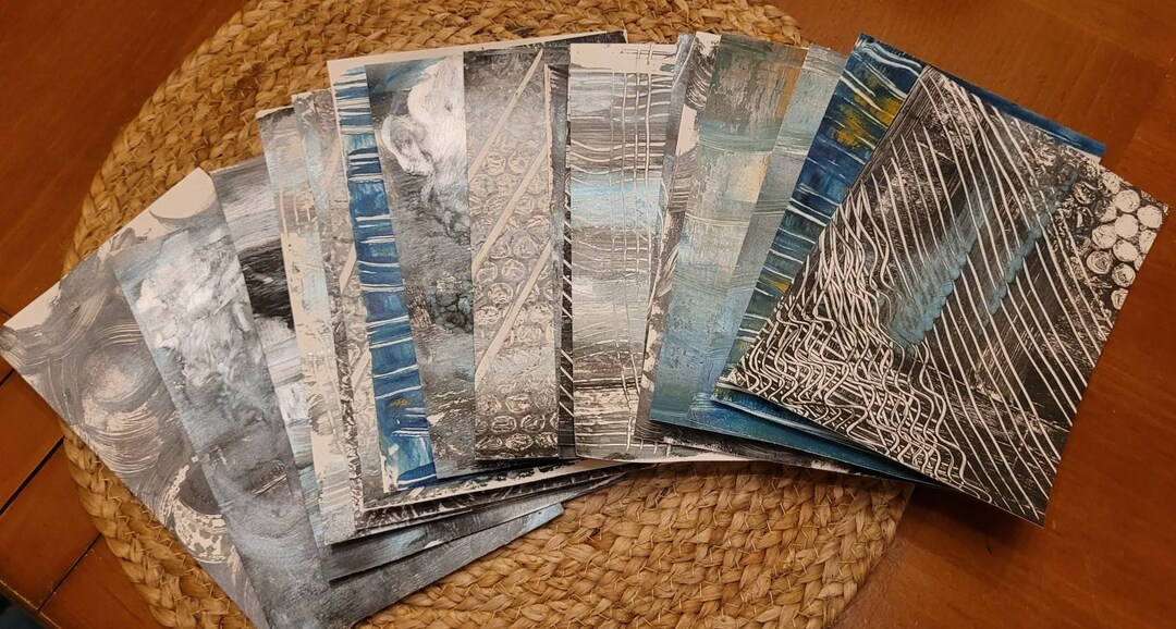 Gelli Print Scrap Paper: Mixed Media Art, Journaling Kit - Etsy