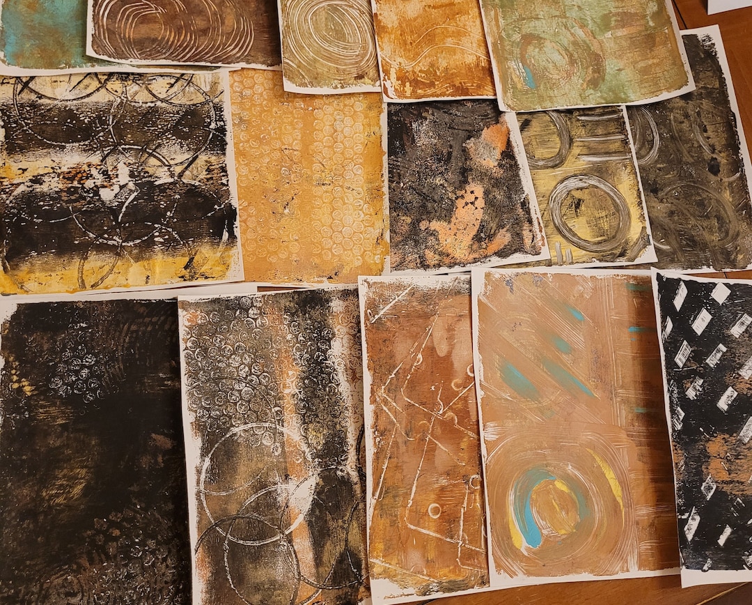 Mixed Media Scrap Paper, Custom Paper, Black and Gold Paper, Journaling ...