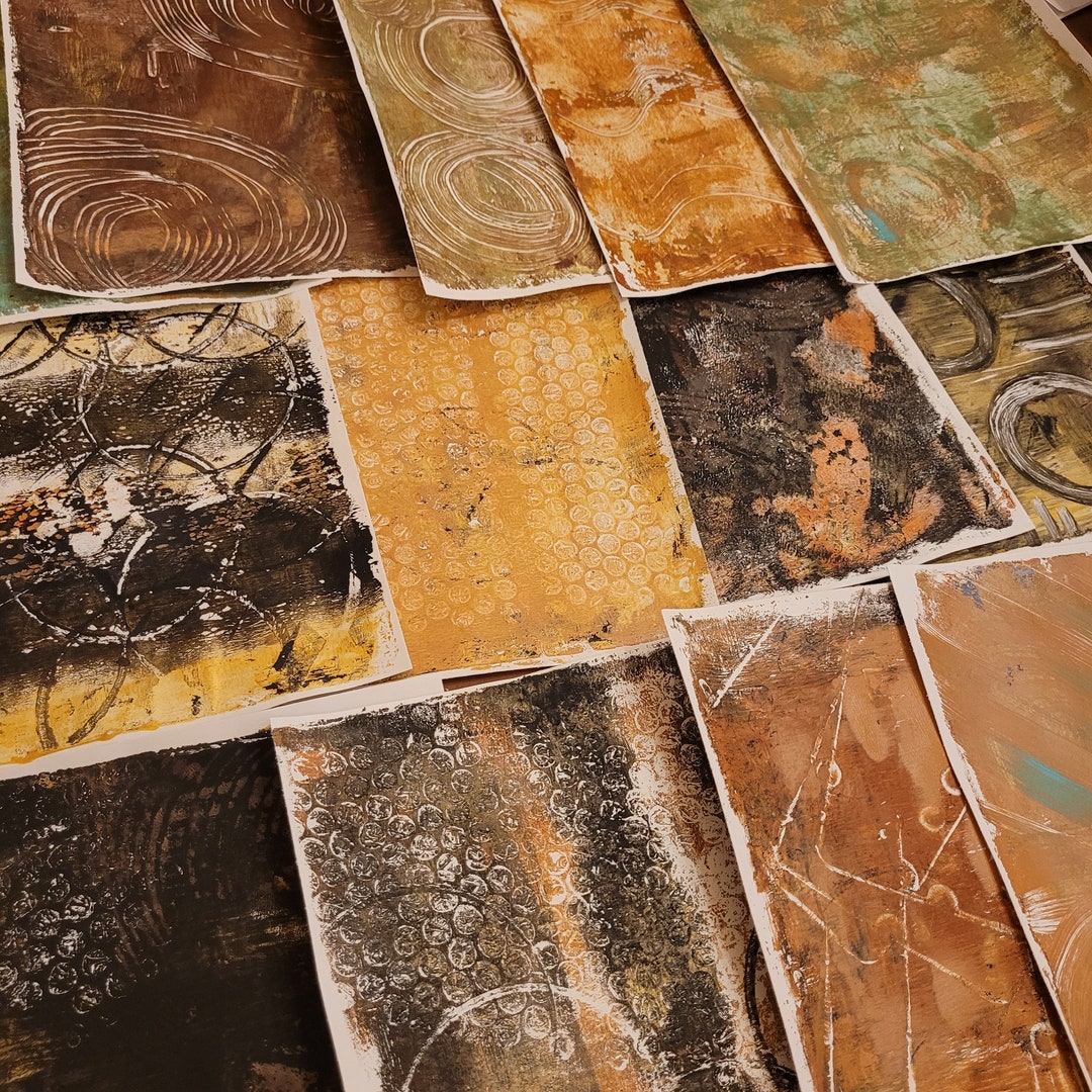 Mixed Media Scrap Paper, Custom Paper, Black and Gold Paper, Journaling, Collage Paper, Hand ...