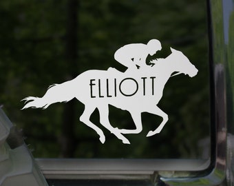 Horse Jockeyhorse Racing Vinyl Decal Sticker for - Etsy