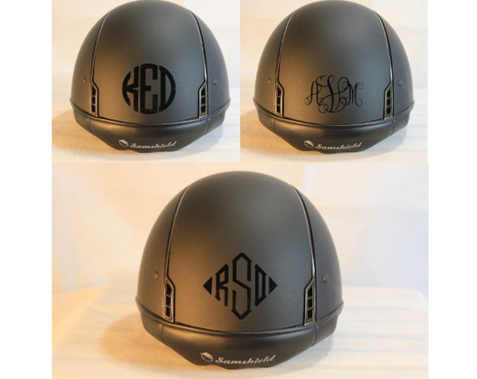 Equestrian Riding Helmet Monogram Decal UPDATED Over 30 Designs Variety ...