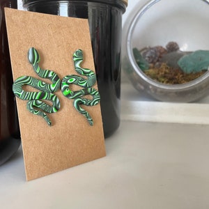 Psychedelic Swirls Snakes Black White Green Mokume - Etsy