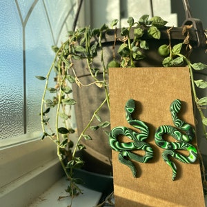 Psychedelic Swirls Snakes Black White Green Mokume - Etsy