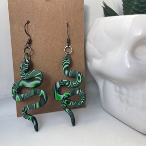 Psychedelic Swirls Snakes Black White Green Mokume - Etsy