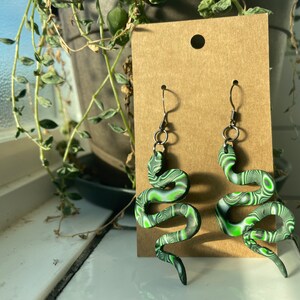 Psychedelic Swirls Snakes Black White Green Mokume - Etsy