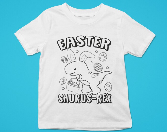 Easter T-rex Coloring Svg Easter Dinosaur Svg Bunny T-rex - Etsy