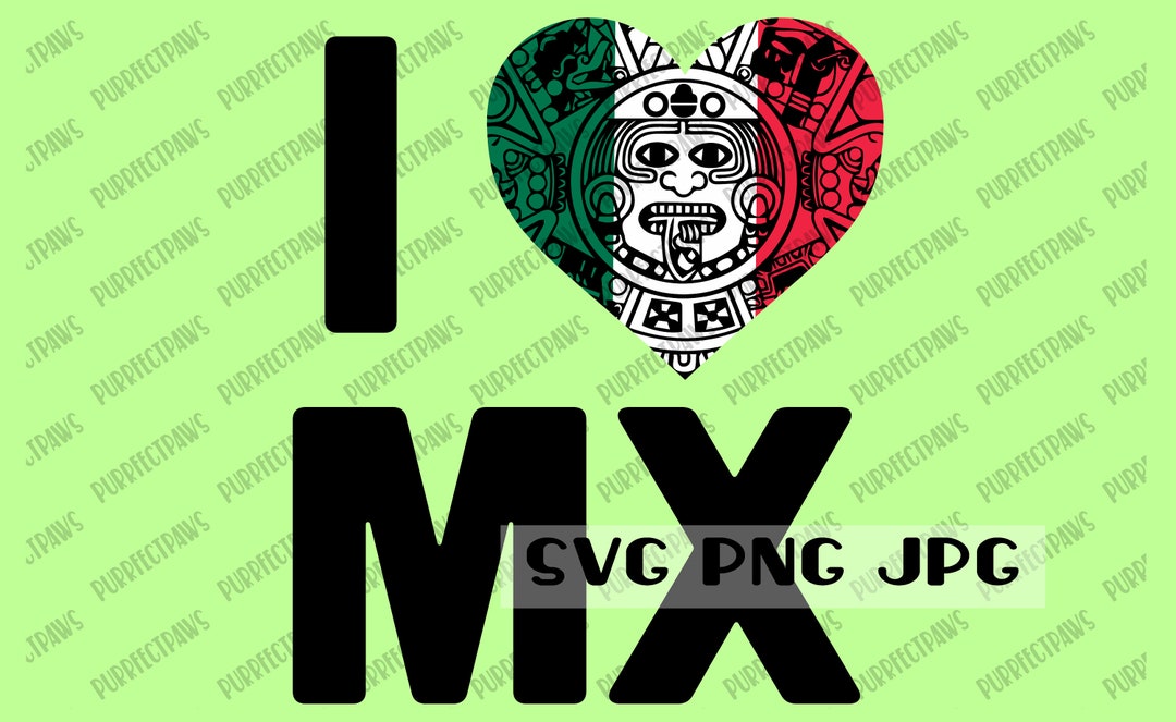 I Heart Mexico Aztec Design SVG, Cut File, Sublimation, Svg Png Jpg - Etsy