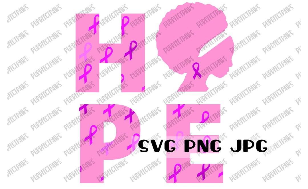 Hope Breast Cancer Awareness Month SVG, Afro Lady, Fight Cancer, Cancer ...