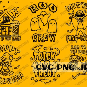 Happy Halloween Coloring Bundle SVG, Coloring Page, Digital Image ...