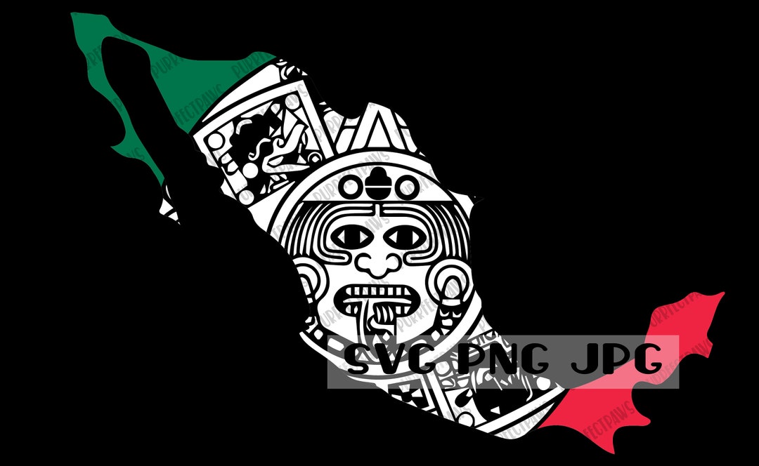 Aztec Mexico Map SVG, Cut File Sublimation Digital Download Printable ...