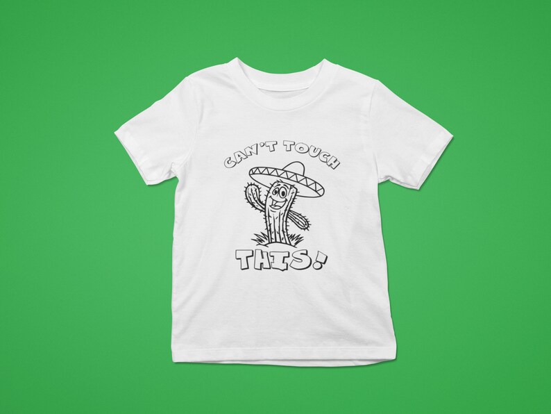 Can't Touch This Coloring Svg for Kids, Cute Cartoon Cactus, Coloring ...