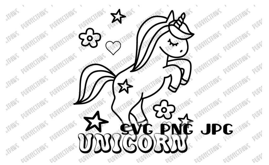 Unicorn Coloring SVG, Cartoon Unicorn Svg Png Jpg, Coloring T-shirt ...