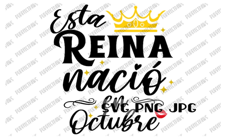 Esta Reina Nació En Octubre SVG Spanish Happy Birthday - Etsy