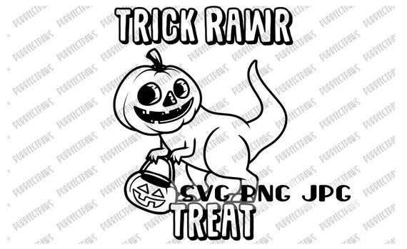 Trick Rawr Treat Coloring SVG Coloring Page Coloring Design | Etsy