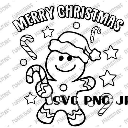 Merry Christmas Coloring SVG Coloring Page Coloring Tshirt - Etsy