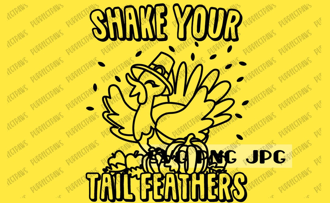 Shake Your Tail Feathers Funny Coloring SVG, Thanksgiving Coloring Page ...