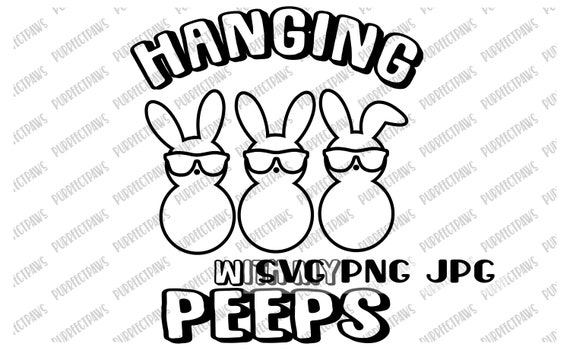 Hanging With My Peeps Coloring SVG Coloring Page Digital Cut - Etsy