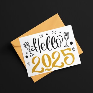 Hello 2025 Happy New Year Digital Design for Tshirts, Greeting Cards ...