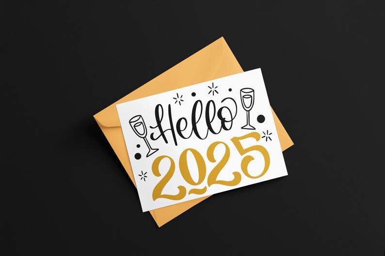 Hello 2025 Happy New Year Digital Design for Tshirts, Greeting Cards ...