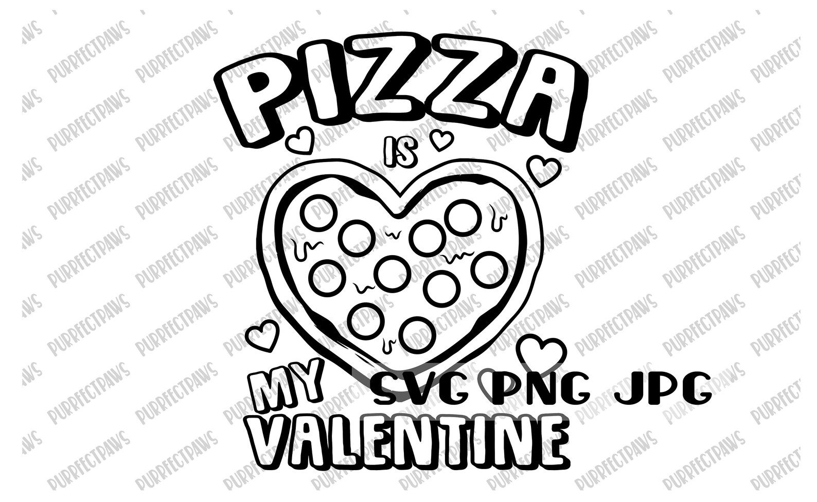 Pizza is My Valentine Coloring SVG Coloring Page - Etsy