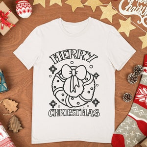 Merry Christmas Coloring SVG, Coloring Page, Coloring T-shirt Design ...