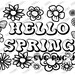 Hello Spring Coloring Digital Design Svg Png Jpg, T-shirt Design for ...