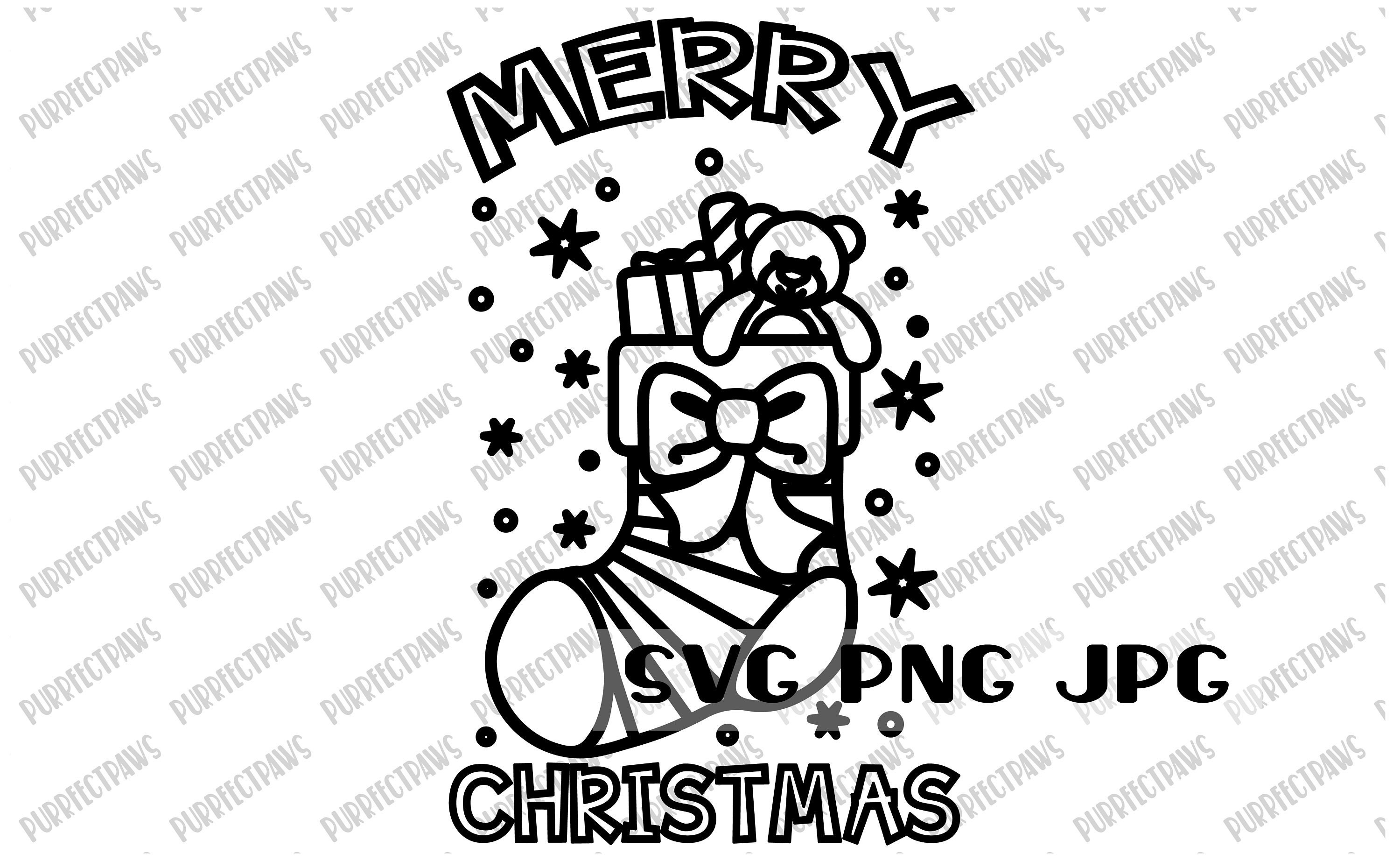Merry Christmas Coloring SVG Coloring Page Coloring T-shirt - Etsy