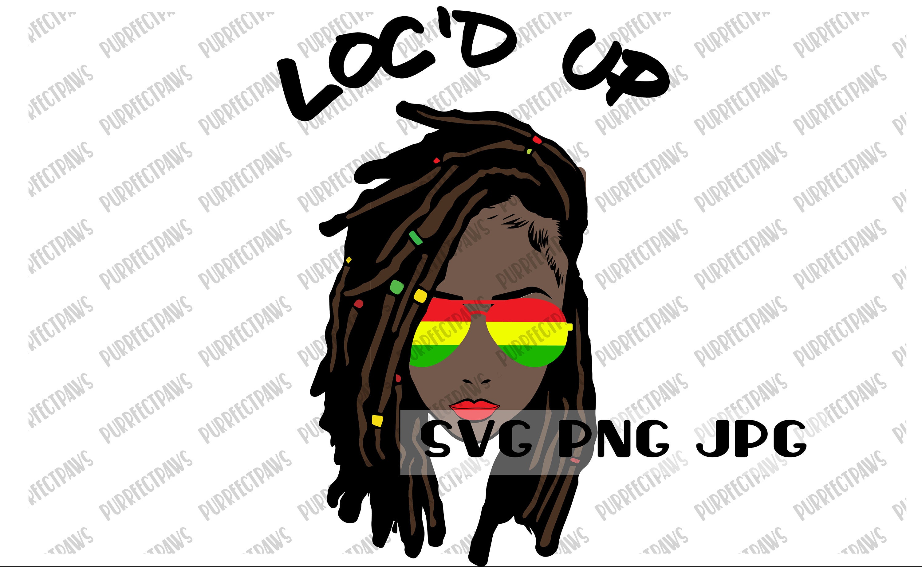 Loc'd Up SVG Black Woman Locs Black Queen instant | Etsy