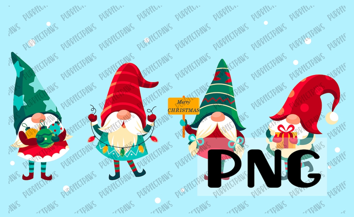 Merry Christmas Gnomes PNG for Sublimation Gnomes Design - Etsy