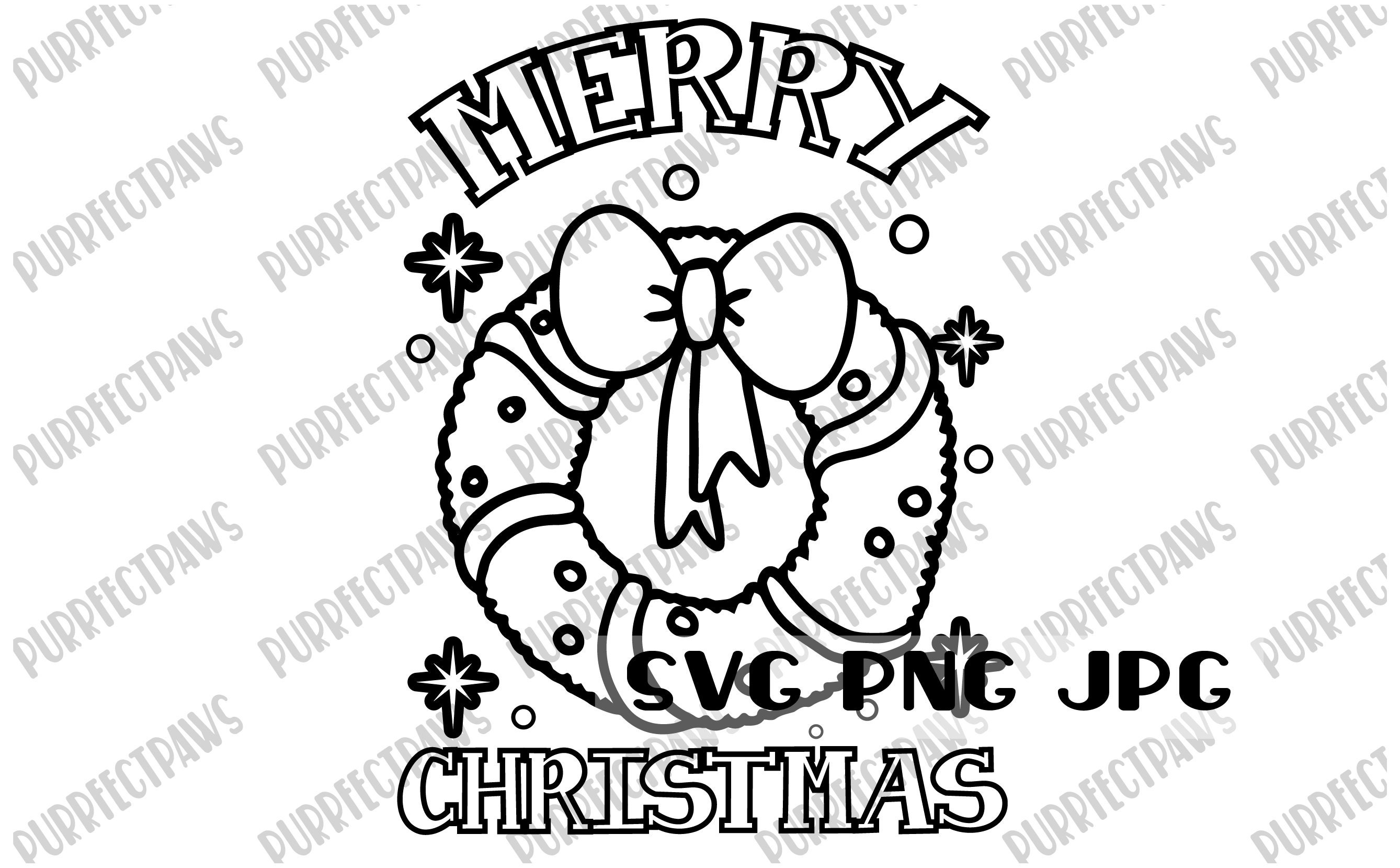 Merry Christmas Coloring SVG Bundle, Digital Image, Instant Download ...