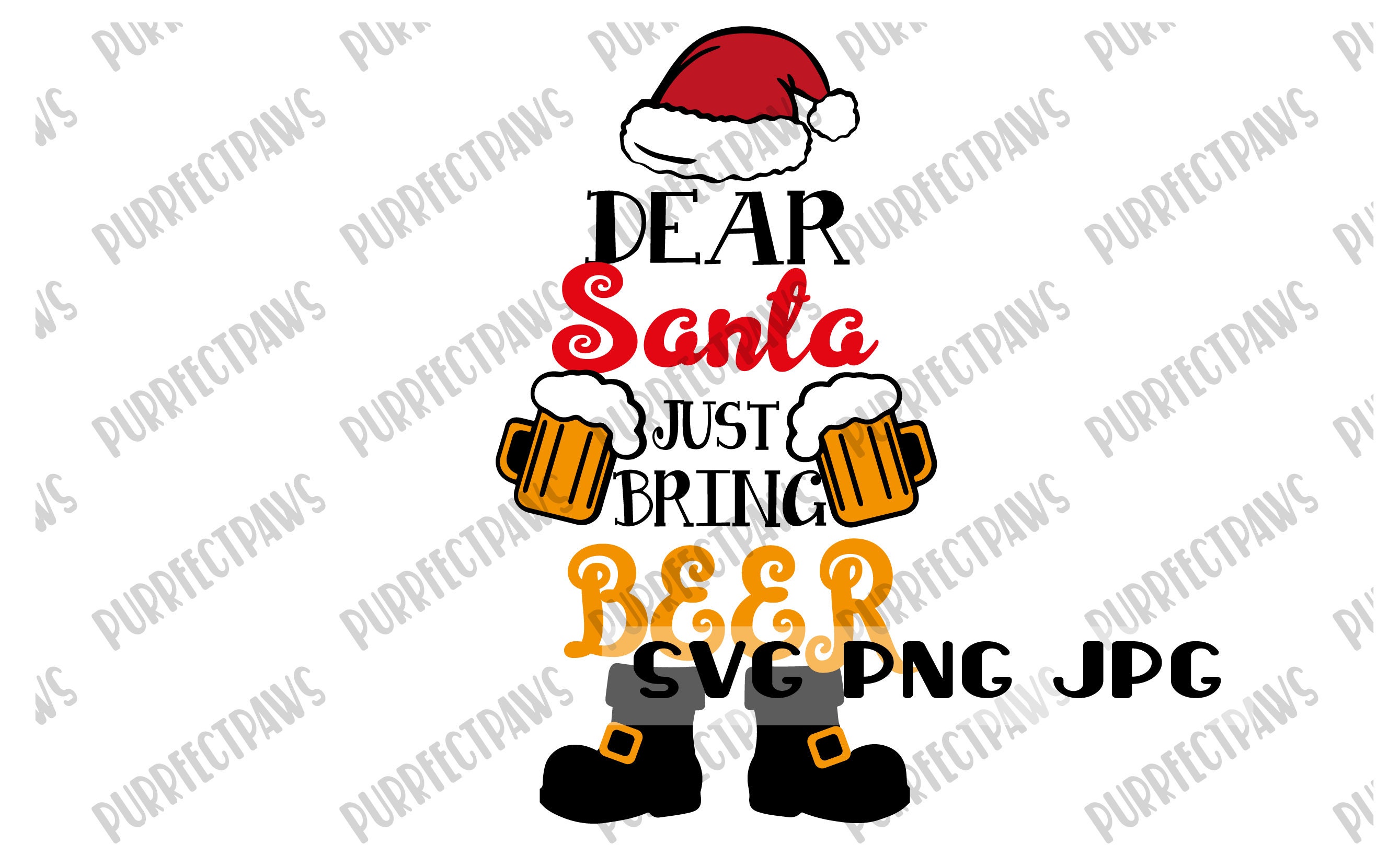 Dear Santa Just Bring Beer SVG, Funny Christmas Svg, Beer Svg, Santa ...
