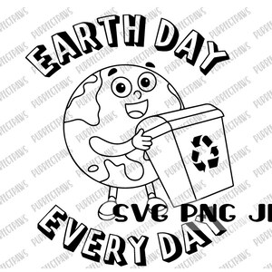 Earth Day Everyday Coloring SVG for Kids, Coloring Svg, Planet Earth ...