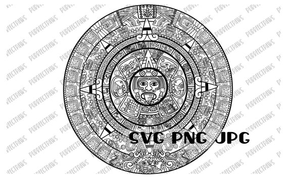 Aztec Calendar Vector Free Dxf Download Free Vector