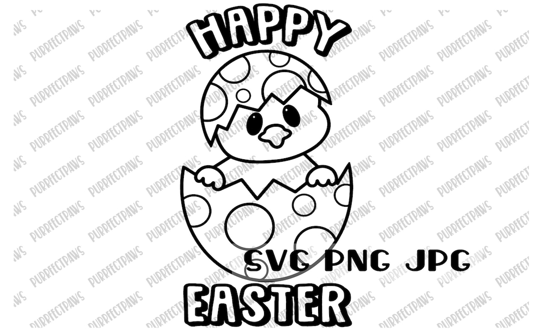 Happy Easter Coloring SVG, Coloring Page, Coloring T-shirt Digital Cut ...