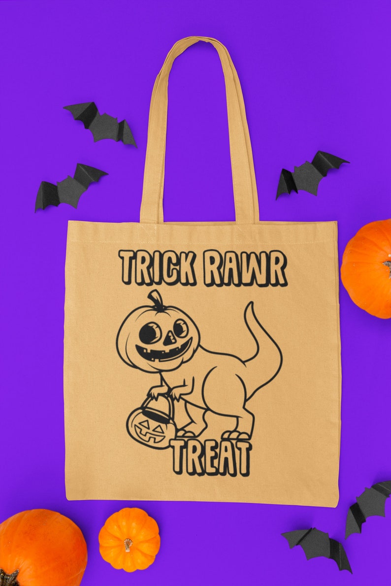 Trick Rawr Treat Coloring SVG Coloring Page Coloring Design - Etsy