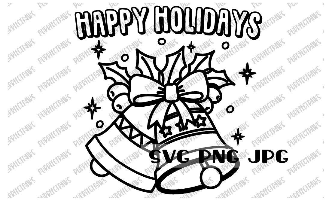 Happy Holidays Coloring SVG Merry Christmas Coloring Page - Etsy