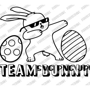 Team Bunny Coloring Svg, Easter Bunny Coloring Svg for Kids, Easter ...