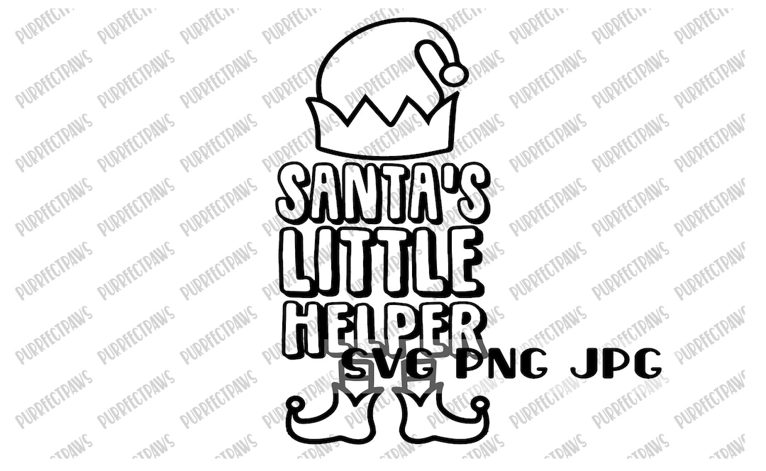Santa's Little Helper Coloring SVG, Coloring Page, Instant Download Svg ...