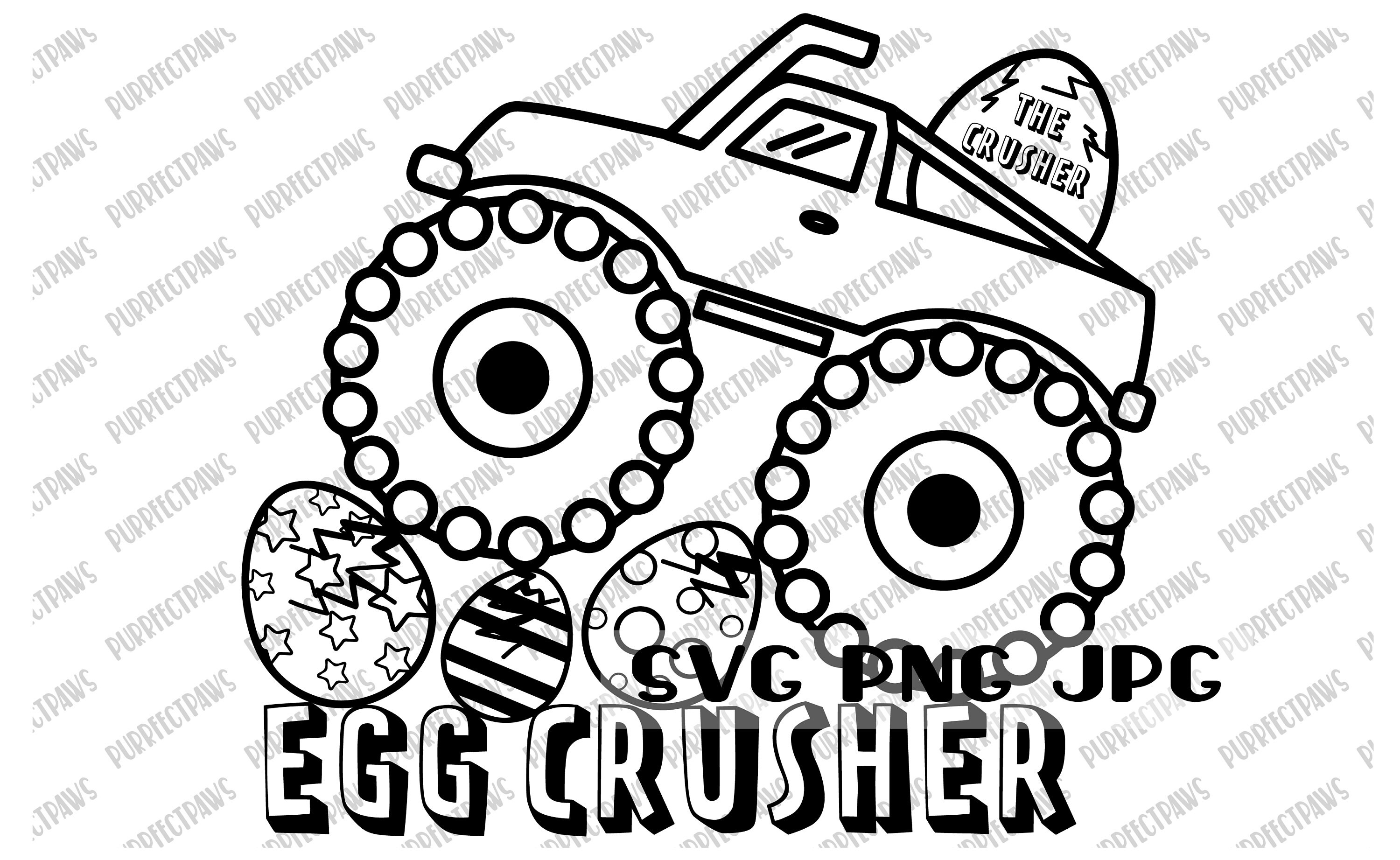 Egg Crusher Coloring SVG for Kids Happy Easter Easter Eggs | Etsy