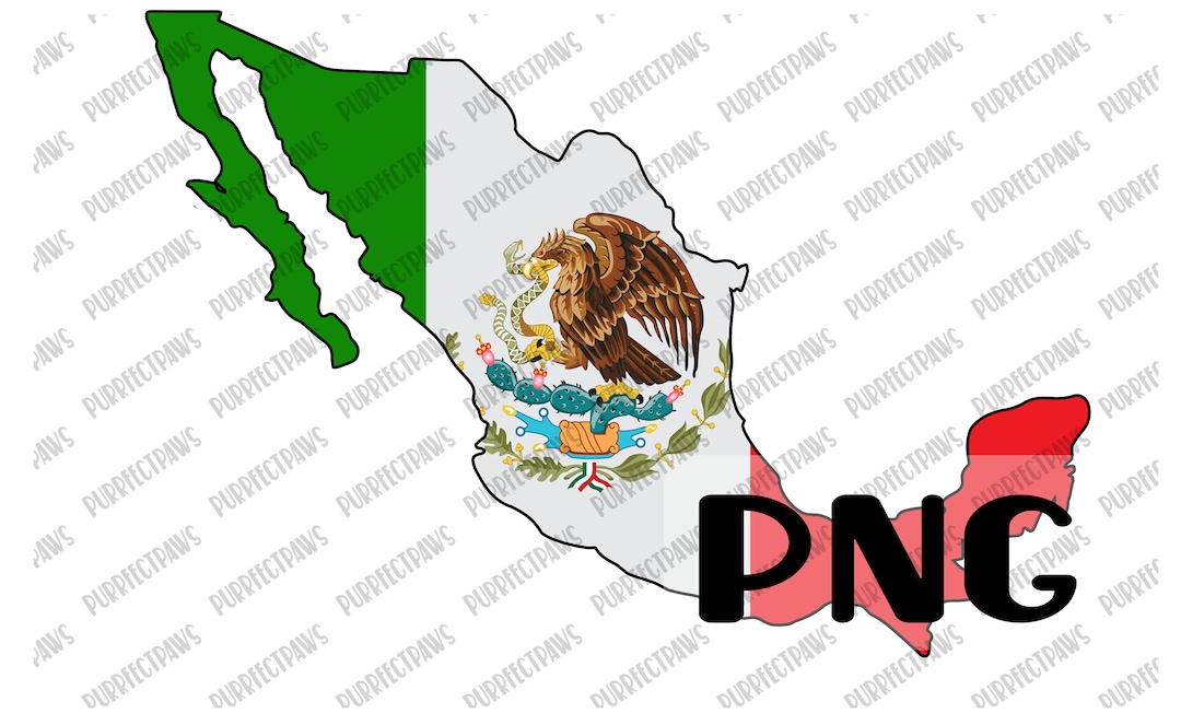 Mexico PNG for Sublimation, Mexican Flag, Eagle, Country, Map Outline ...