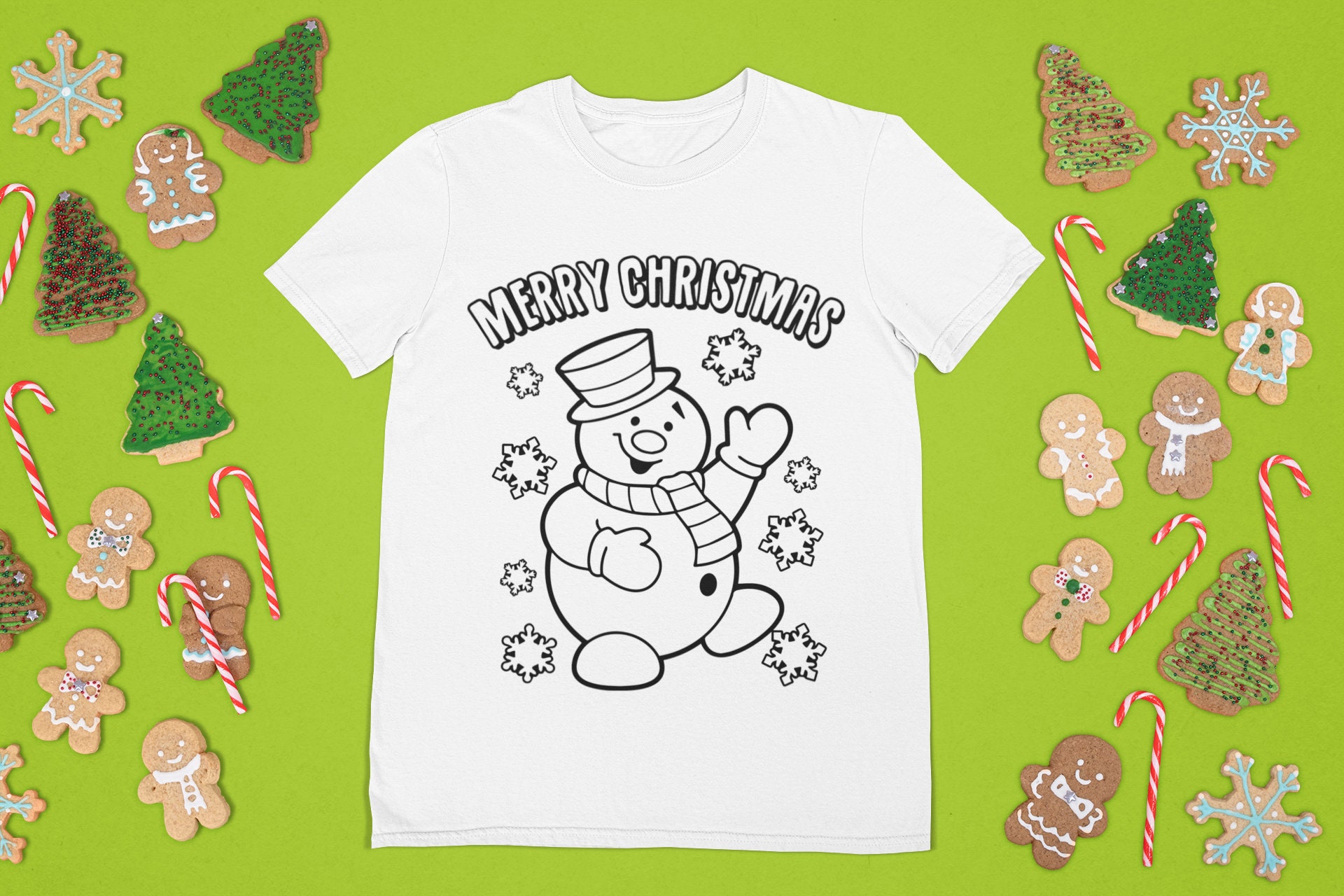 Merry Christmas Coloring SVG, Coloring Page, Coloring Tshirt, Snowman ...