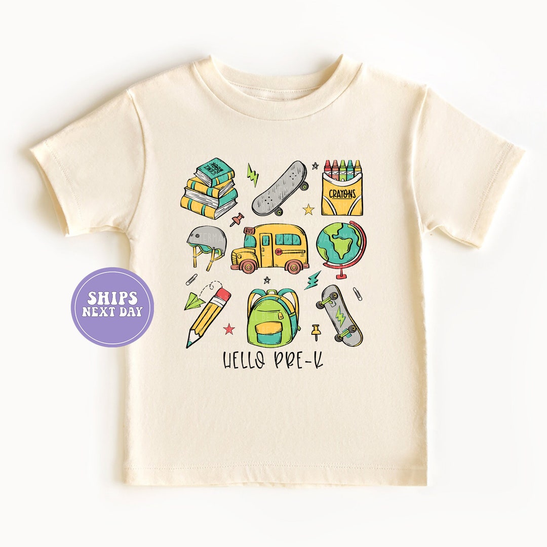 Pre-k Back to School Tee Boys T-shirt First Day of School Kids Shirt ...