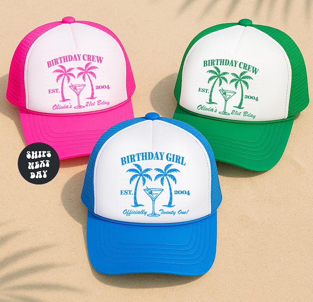 Custom Social Club Hats Birthday Party Trucker Hats Beach Birthday Hat ...