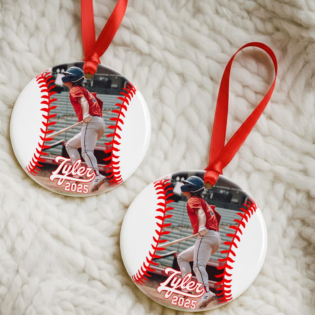 Custom Baseball Boy Ceramic Ornament Personalized Photo Ornament ...