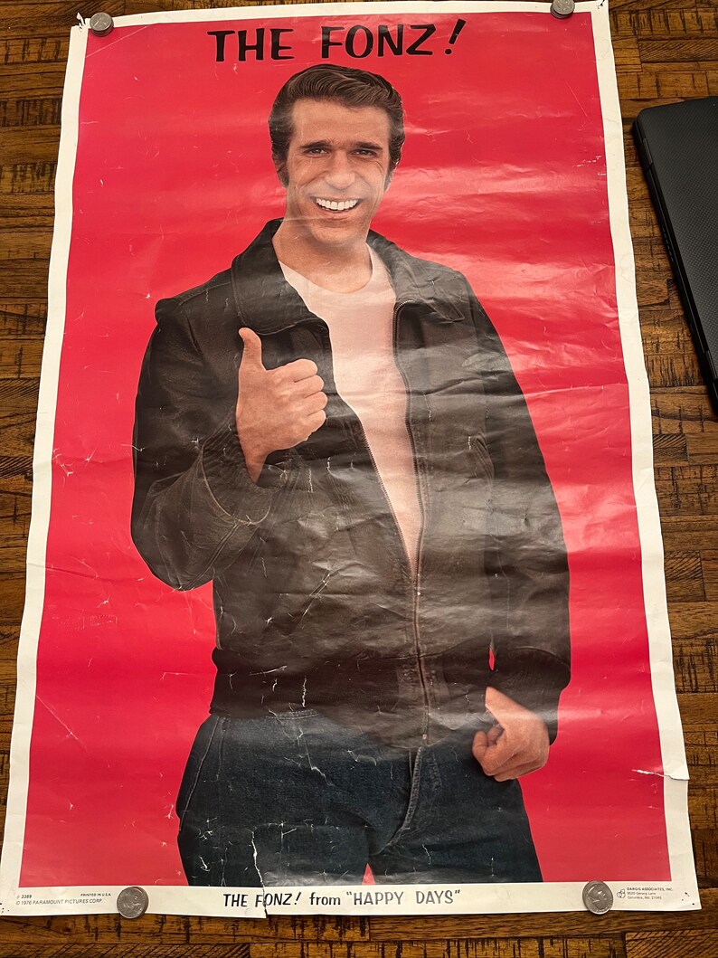 Vintage “the Fonz” Poster - Etsy
