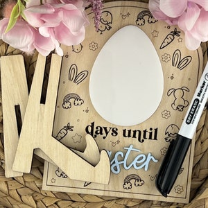 Easter Countdown Sign, Dry Erase Sign, Easter Gift for Kids, Days Until ...