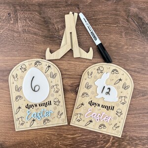 Easter Countdown Sign, Dry Erase Sign, Easter Gift for Kids, Days Until ...