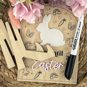 Easter Countdown Sign, Dry Erase Sign, Easter Gift for Kids, Days Until Easter - Etsy